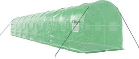 Skleník s ocelovým rámem zelený 28 m² 14 x 2 x 2 m 3188022