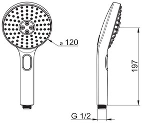 Hansa Sprchová růžice HANSAACTIVEJET 3-polohová 84330100
