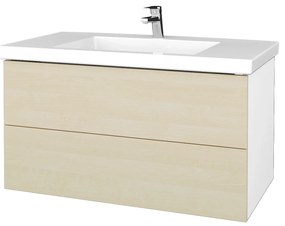 Dřevojas Koupelnová skříňka VARIANTE SZZ2 100 Varianta: N01 Bílá lesk / D02 Bříza