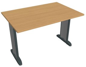Stůl jednací rovný 120 cm - Hobis Flex FJ 1200 Dekor stolové desky: buk, Barva nohou: černá