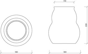 Bílá skleněná ručně vyrobená váza (výška 22 cm) Dam – noo.ma