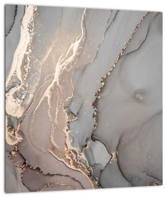 Obraz - Šedo-zlatý mramor (30x30 cm)