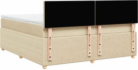 Box spring postel s matrací krémová 180x200 cm textil 3287540