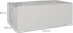 Ochranný kryt pro zahradní nábytek Zimní nepromokavý kryt Anti-UV plachta 600D Oxford 210 x 140 x 80 cm Šedá barva