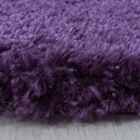 Ayyildiz, Kusový koberec Fluffy Shaggy 3500 lila kruh, 200x200 (průměr) kruh, fialová, ložnice