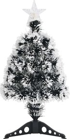 Vánoční stromek s LED zelený a bílý 64 cm optické vlákno 328436