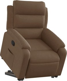 Zvedací polohovací křeslo hnědé textil 3204984