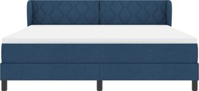 Postel s boxspringem s čelo Modrá 180 x 200 cm textil 3340107