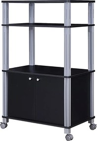 Costway Mikrovlnná police s 3 vrstvami a skříňový kuchyňský vozík servisní vozík