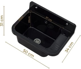 Sink Quality Universe, univerzální plastová výlevka 50x34x31 cm + sifon, 1-komorová, béžová, SKQ-KGK50-B