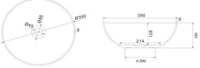 Sapho Sapho, FORMIGO betonové umyvadlo na desku, průměr 39cm, zelená mat, FG323