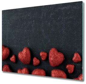 Skleněná krájecí deska Srdce na tabuli