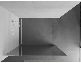 Mexen Kioto L, sprchová zástěna Walk-In 70 x 200 cm, 8mm sklo vzor zrcadlo, bílý profil, 800-070-103-20-50