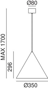 Il Fanale Minimalistické závěsné svítidlo CONE ø 350 mm Barva: Antické železo