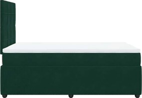 Box spring postel s matrací tmavě zelená 120x190 cm samet 3294589