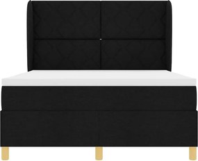Postel s boxspringem s čelo Černý 200 x 140 cm textil 3340818