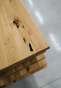Wuders Jídelní stůl Malawi s masivní dubovou deskou 1200 x 900 mm