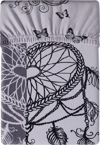 Prostěradlo z mikrovlákna TIRSO šedobílé 90x200 cm