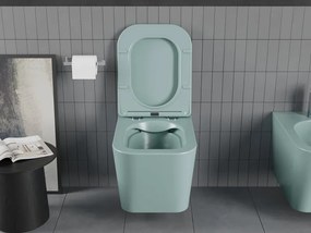 Mexen Teo wc mísa Rimless se záchodovým prkýnkem soft-close slim, duroplast, světle zelená mat - 30854048