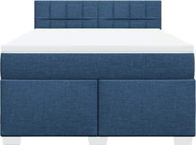 Box spring postel s matrací modrá 140x200 cm textil 3288217