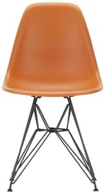 Eames Plastic Chair DSR černě lakovaná rezavá bílé na tvrdou podlahu Vitra