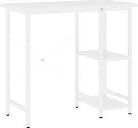 PC stůl bílý 80 x 40 x 72 cm MDF a kov 20555