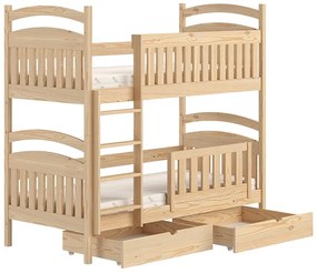 Dřevěná patrová postel Amely - Barva Borovice