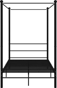 Rám postele s nebesy černý kovový 140 x 200 cm 325060