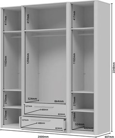 Skříň se zrcadlem AIR - P42-2OG/AI - Pepper bílá lak mat