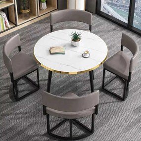 LuxuryForm DESIGN Jídelní set MONTE 4+1 - šedý / bílý