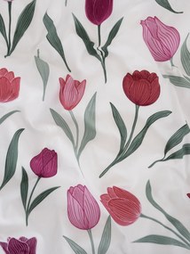 MK Lůžkoviny Bavlněný povlak na polštář Renforcé 50 × 70 cm - Květy tulipánů fialové