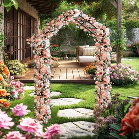 Costway Rose Arch Kovový zahradní oblouk pro popínavé rostliny Trellis – černý