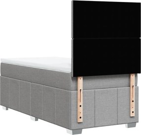 Box spring postel s matrací světle šedý 100 x 200 cm textil 3291572