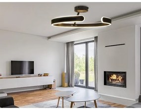 LED Stmívatelný přisazený lustr LED/72W/230V 3000-6500K černá + dálkové ovládání