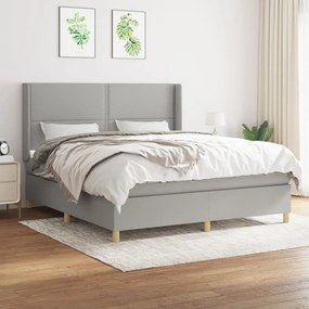 Box spring postel s matrací světle šedá 180 x 200 cm textil 3131929