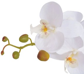 Umělá rostlina orchidej s květináčem 75 cm bílá