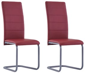 Konzolové jídelní židle 2 ks červené umělá kůže - Default Title