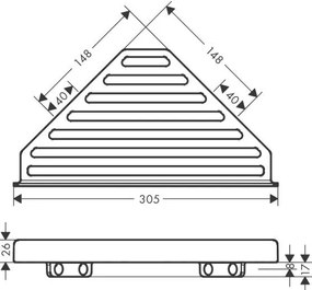 Hansgrohe AddStoris, košík do rohu, kartáčovaný bronz, HAN-41741140