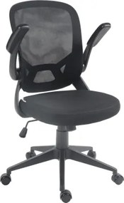 HOMCOM ergonomická kancelářská židle s nastavitelnou výškou, sklápěcími područkami a síťovinou, černá