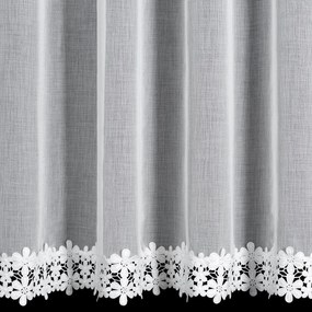 ZÁCLONA NA KROUŽCÍCH KAJE 350X145 CM CM BÍLÁ