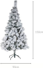 Umělý vánoční stromeček s umělým sníhem, 150 cm