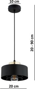 Brilagi - Lustr na lanku SPRING 1xE27/60W/230V pr. 20 cm černá/zlatá