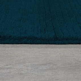 Tmavě modrý ručně tkaný vlněný koberec 200x290 cm Textured Wool Border – Flair Rugs