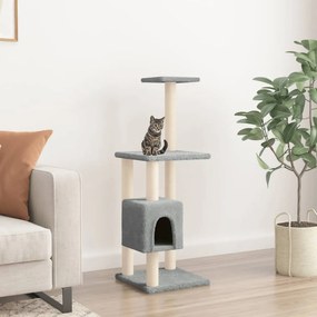 Škrabadlo pro kočky se sisalovými sloupky světle šedé 104 cm 171470