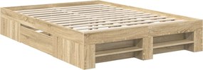 Rám postele s čelo Sonoma dub 140 x 200 cm Kompozitní dřevo 3408755