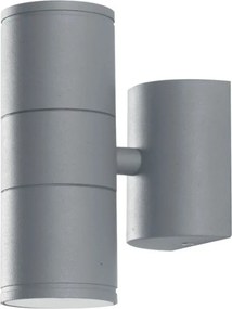 FAN I-JUMP-AP2 SIL Venkovní nástěnné svítidlo Jump, stříbrné, 2 x GU10, IP44, 16 x 11 x 6 cm - FANEUROPE