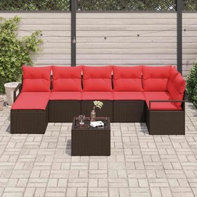 Set pohovek 8 ks Hnědá polyratan 3346484