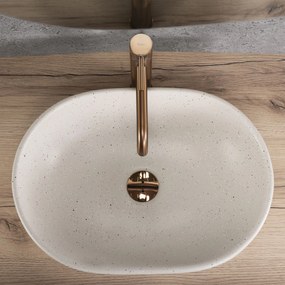 Rea Amelia, umyvadlo na desku 480x345x135 mm, imitace kamene-písková, REA-U8480