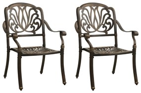 Zahradní židle 2 ks litý hliník bronzové,  315567