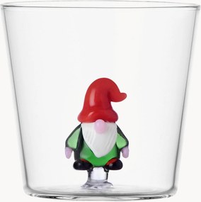 Ručně vyrobený pohárek z borosilikátového skla's figurkou skřítka Christmas Tales